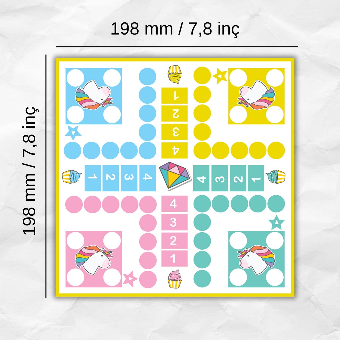 Printable Unicorn Ludo Board Game Template | Paper Digital Activity ...