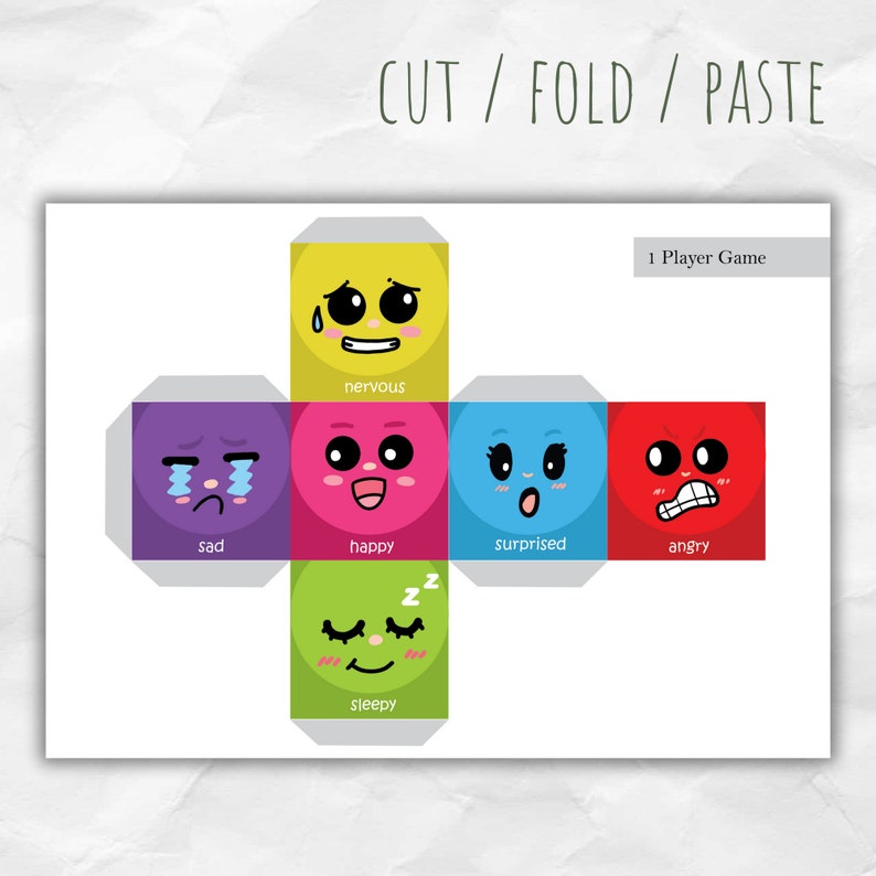 Emotions Cube Game | Emotional Faces Dice | Social Emotional Learning ...