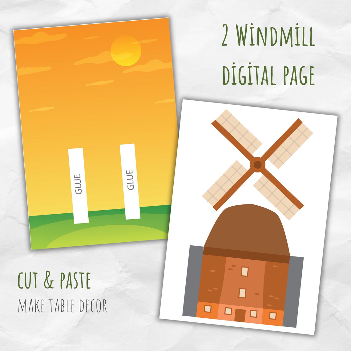 2D Windmill Coloring Pages | Holland Home Decor | Printable Painting ...
