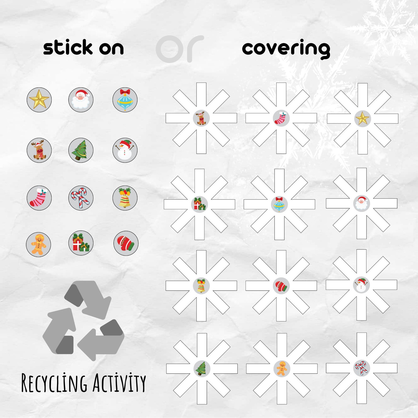 Christmas Checkers | Bottle Cap Recycling Activity | Tic Tac Toe | XOX ...