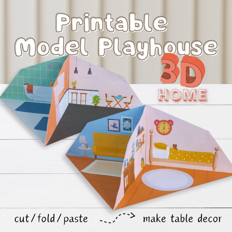 Printable Model Playhouse | Dollhouse | Paper House Activity ...