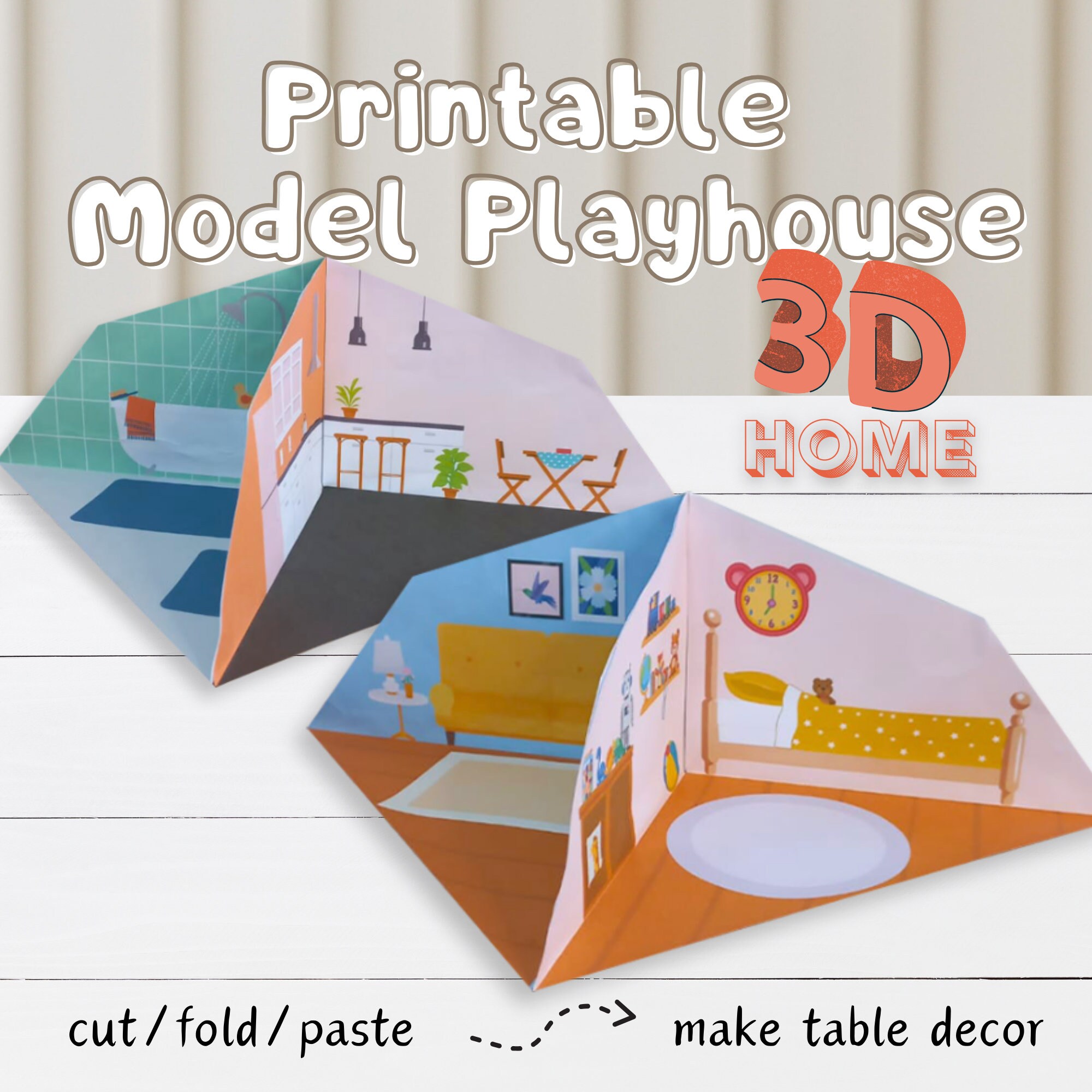 Printable Model Playhouse | Dollhouse | Paper House Activity ...