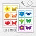 Flower Butterfly Color Matching Memory Games Cut Paste Activities Color ...