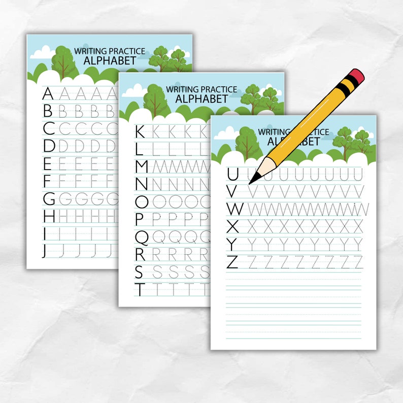 A-Z Alphabet Path Alphabet Tracing Flashcards Alphabet Writing Practice ...