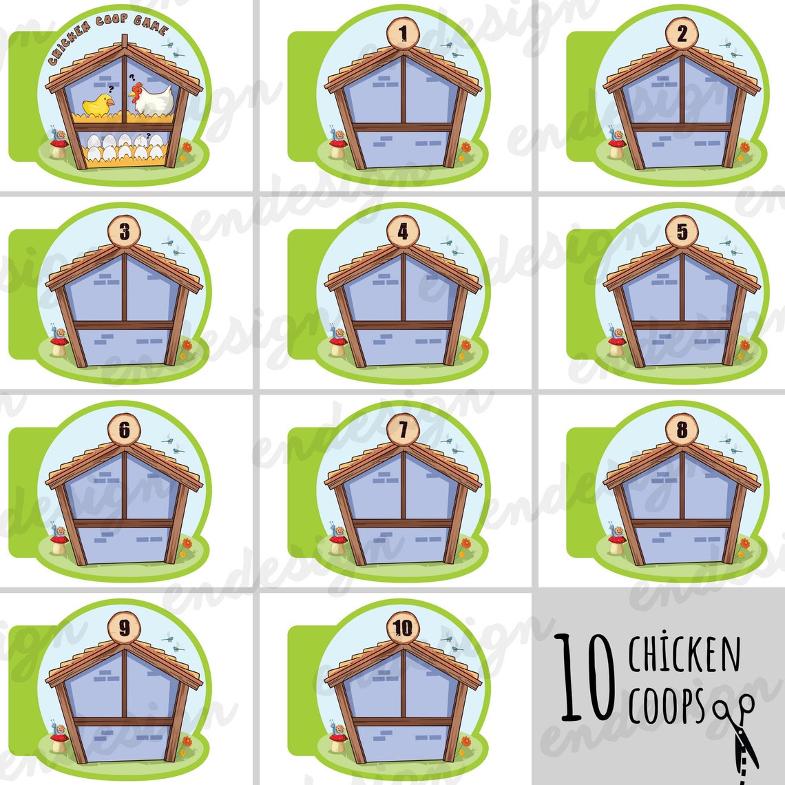 Chicken Coop Counting Activity Busy Book | Numbers Worksheet | Numbers ...