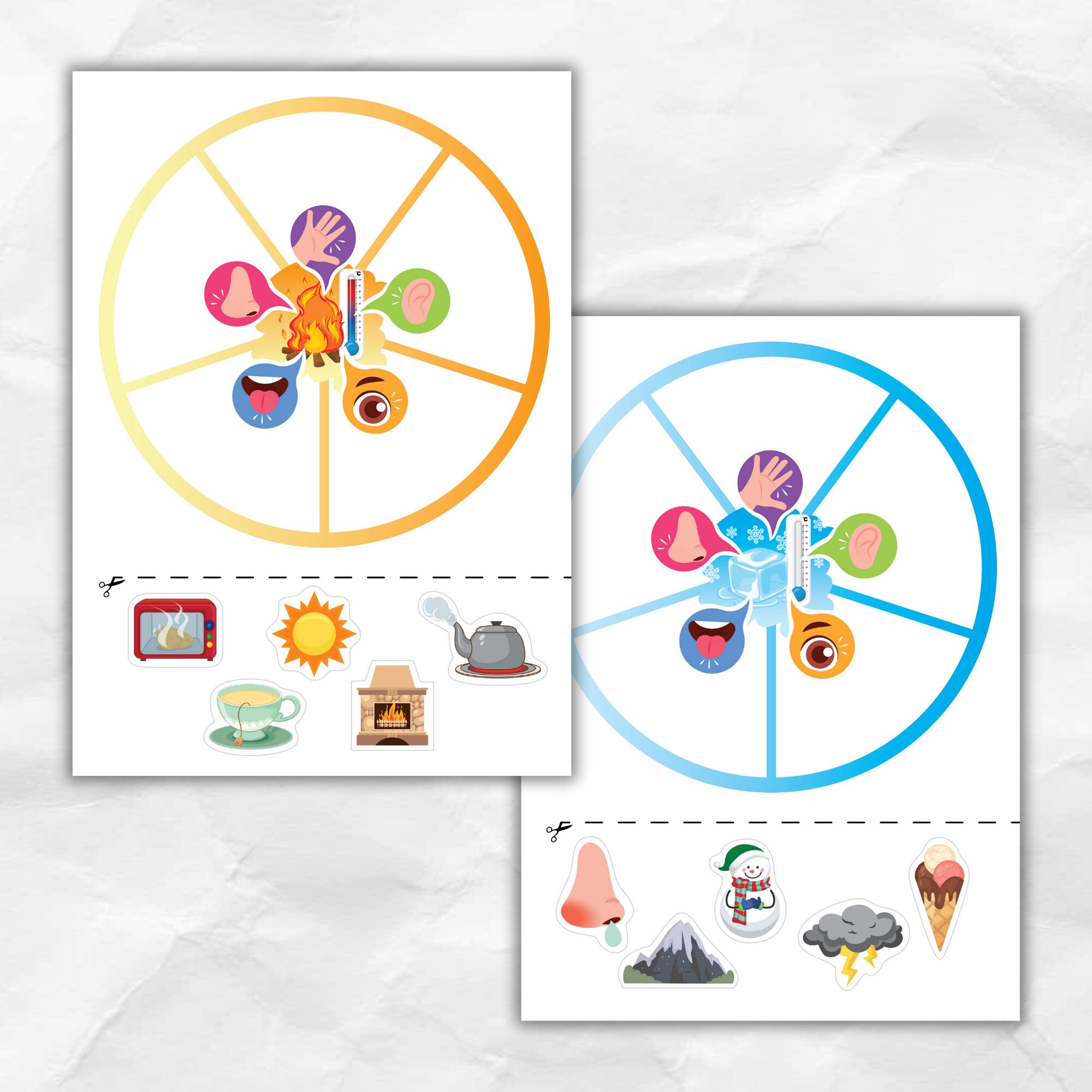 Hot and Cold With 5 Senses | Wheel of Knowledge | Hot and Cold Activity ...