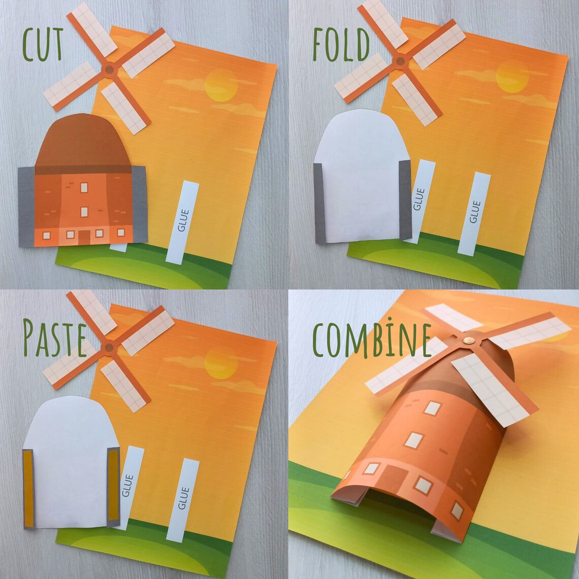 2D Windmill Coloring Pages | Holland Home Decor | Printable Painting ...