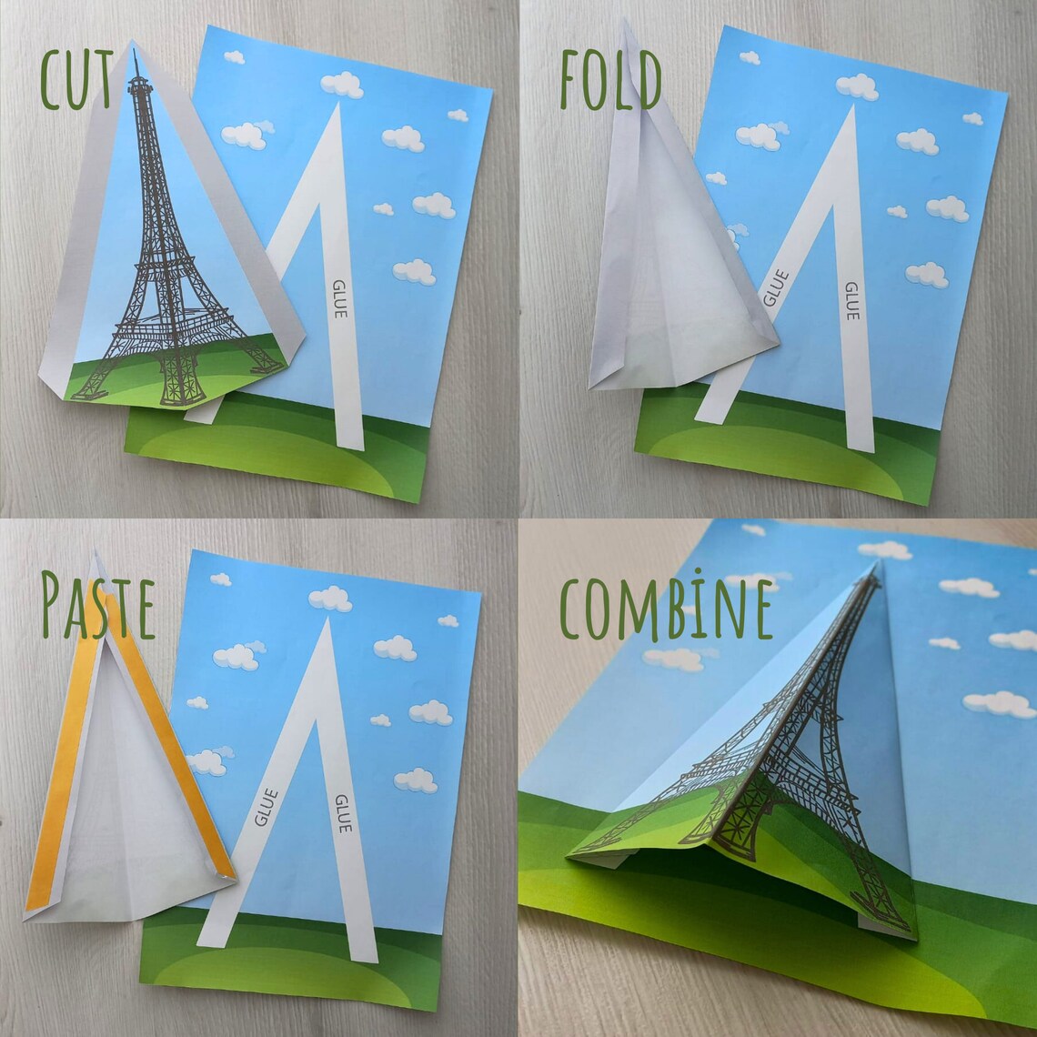 2D Eiffel Tower Coloring Pages | Paris Home Decor | Printable Painting ...