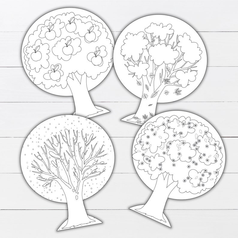Seasons Coloring Tree | Printable Seasons Activity | the Four Seasons ...