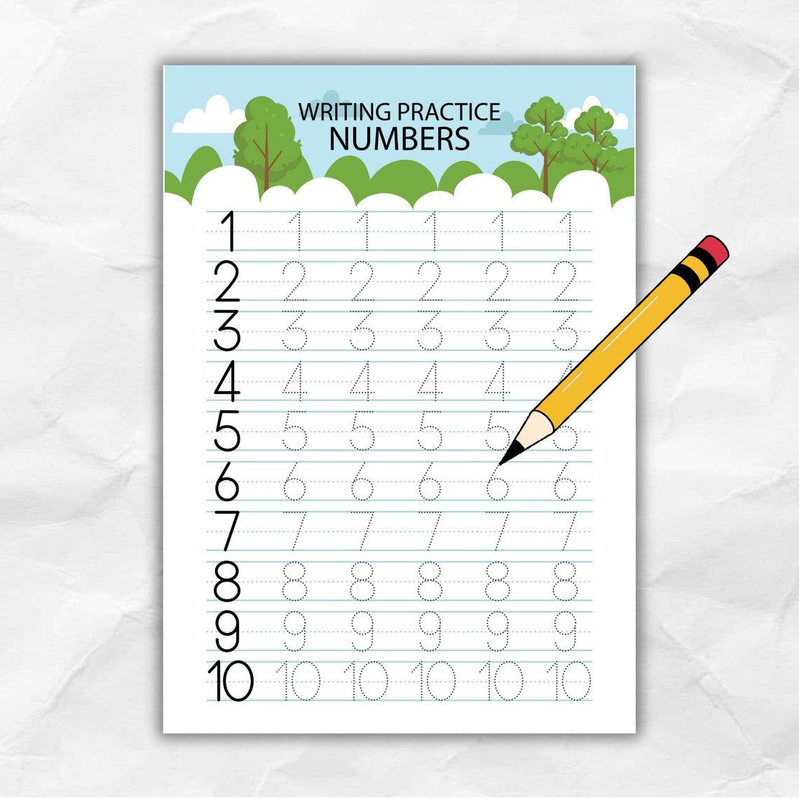 0-9 Number Path | Number Tracing Flashcards | Number Writing Practice ...
