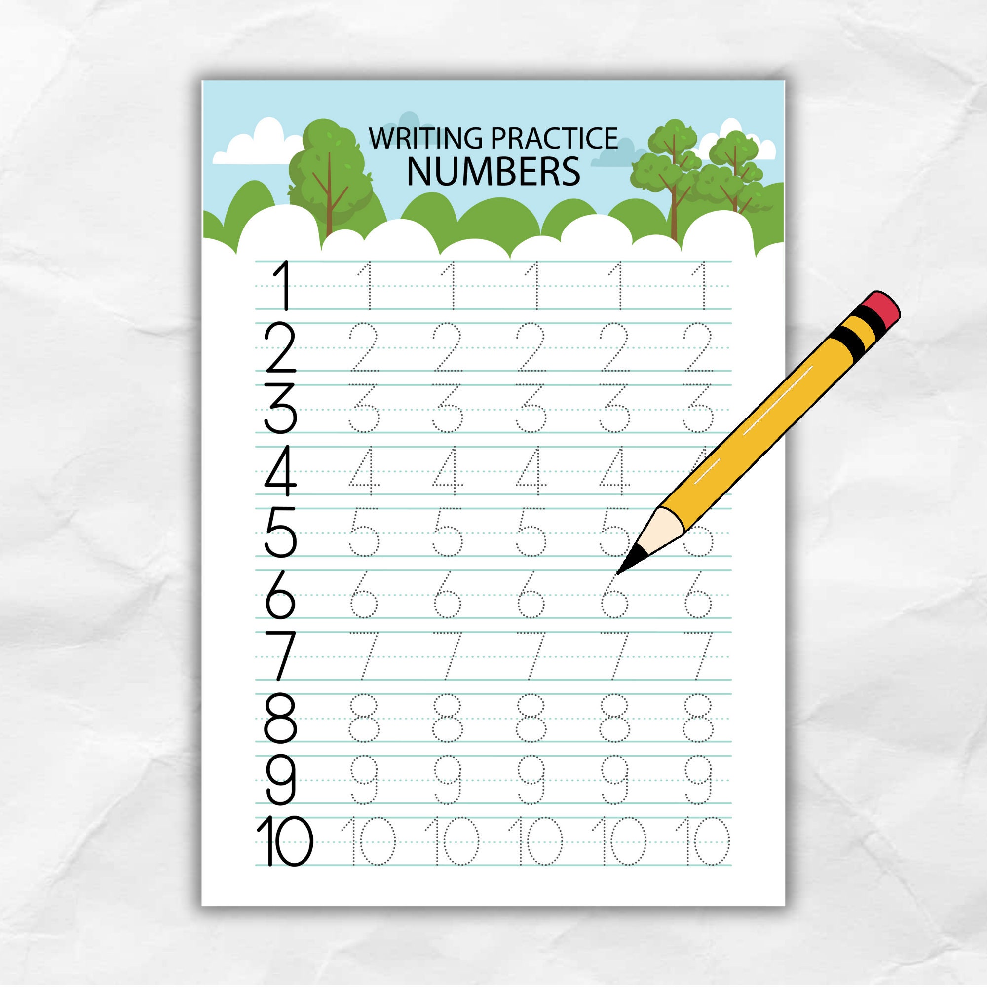 0-9 Number Path | Number Tracing Flashcards | Number Writing Practice ...