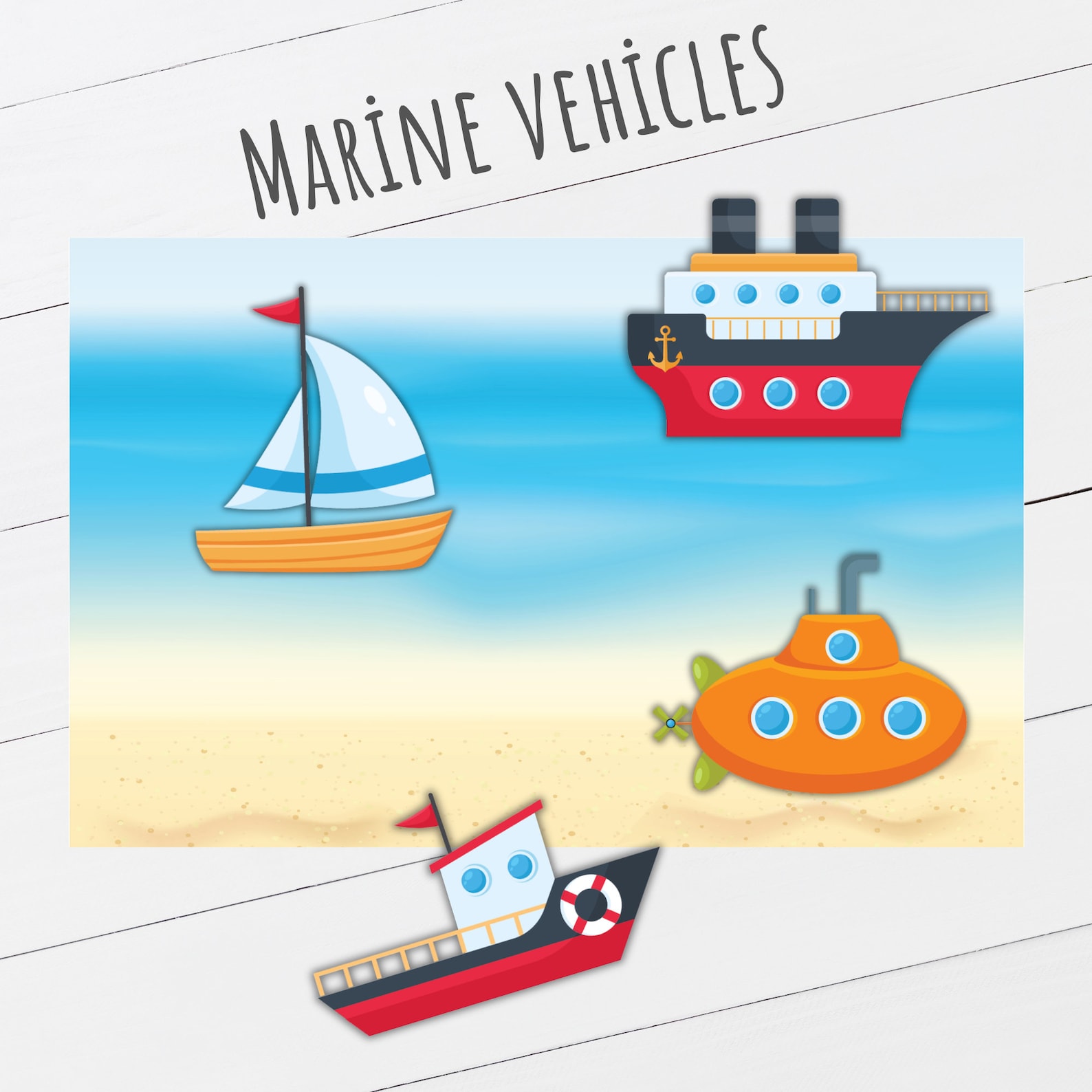 Transport Vehicles Matching Worksheet | Air Land Sea Activity ...