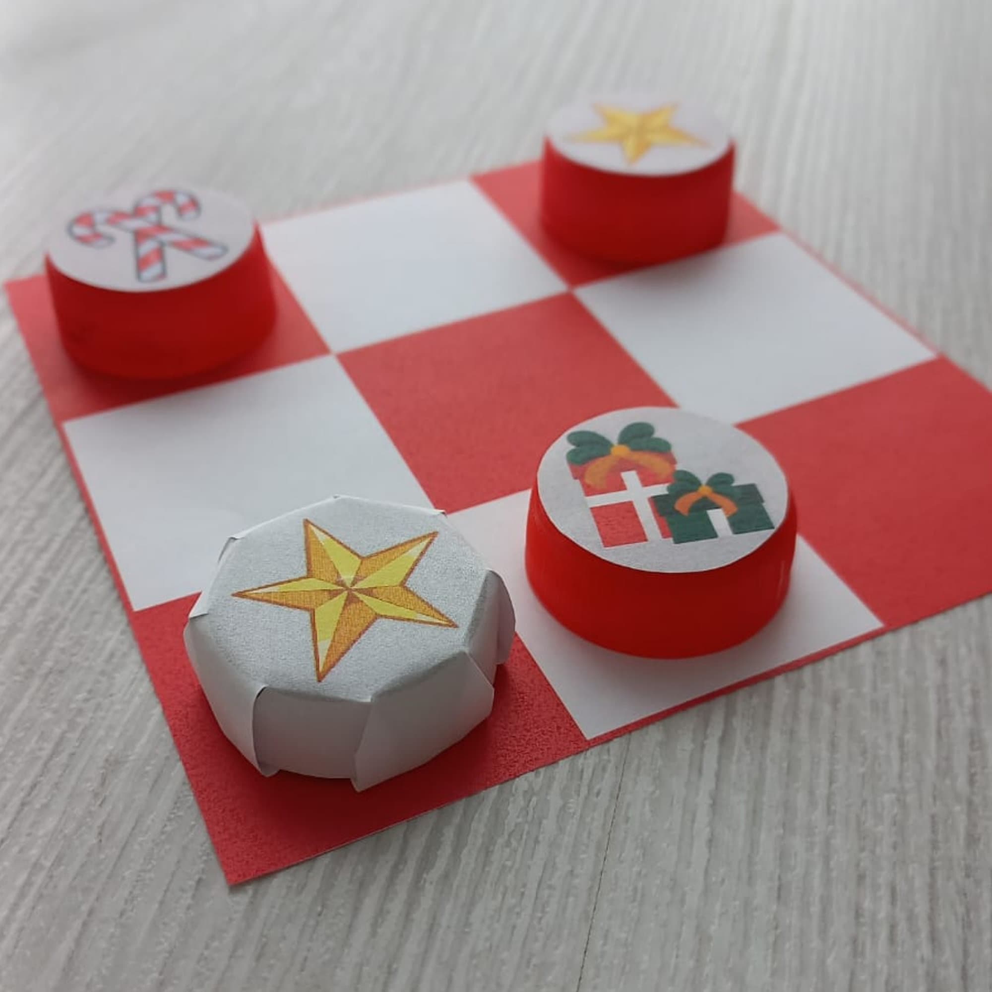 Christmas Checkers | Bottle Cap Recycling Activity | Tic Tac Toe | XOX ...