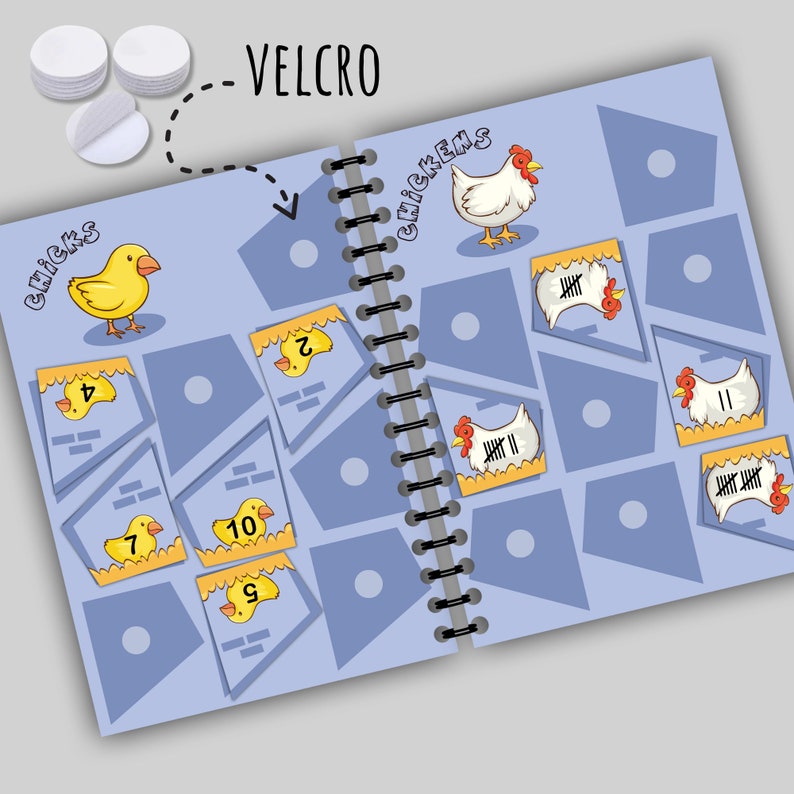 Chicken Coop Counting Activity Busy Book | Numbers Worksheet | Numbers ...