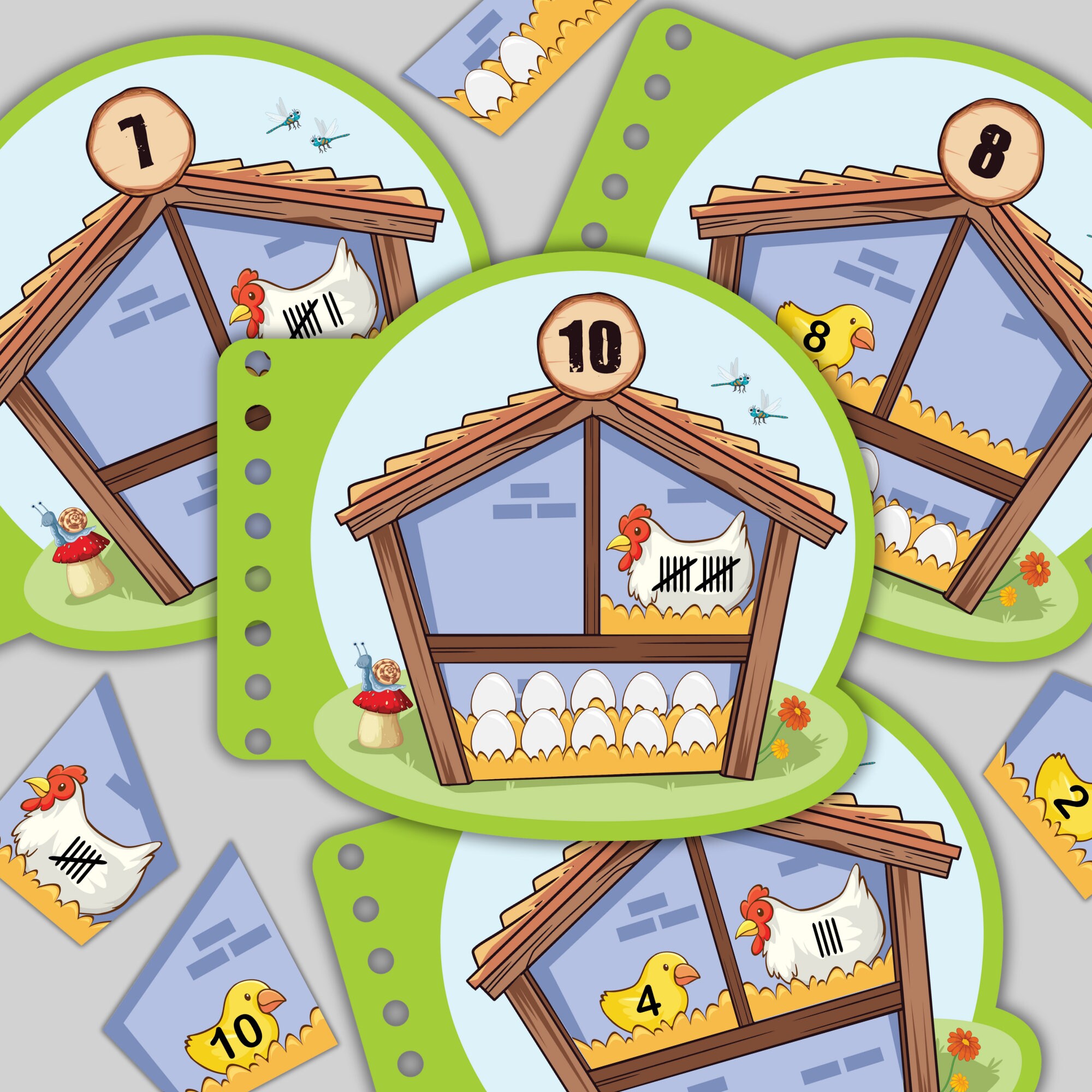 Chicken Coop Counting Activity Busy Book Numbers Worksheet - Etsy