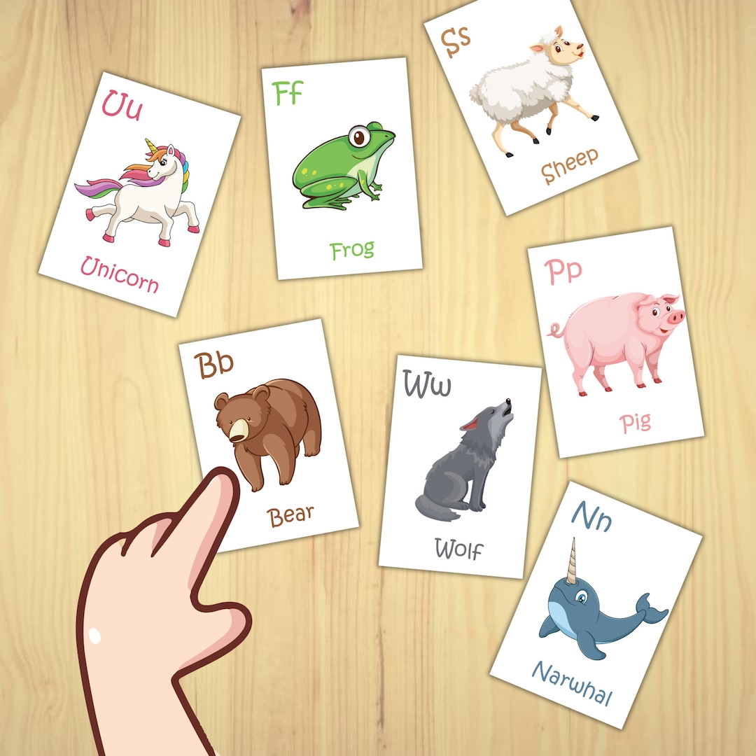 Animal and Alphabet Flashcards | Preschool Printables | Kindergarten ...