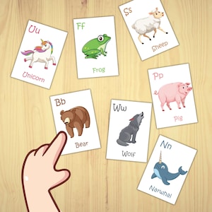 Animal and Alphabet Flashcards | Preschool Printables | Kindergarten ...