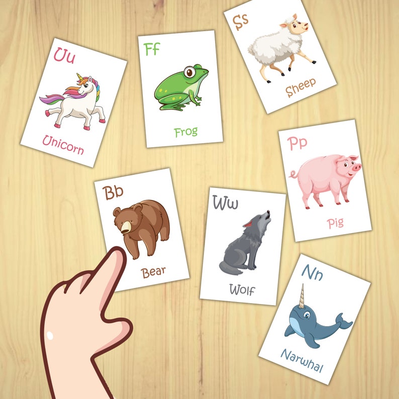 Animal and Alphabet Flashcards | Preschool Printables | Kindergarten ...
