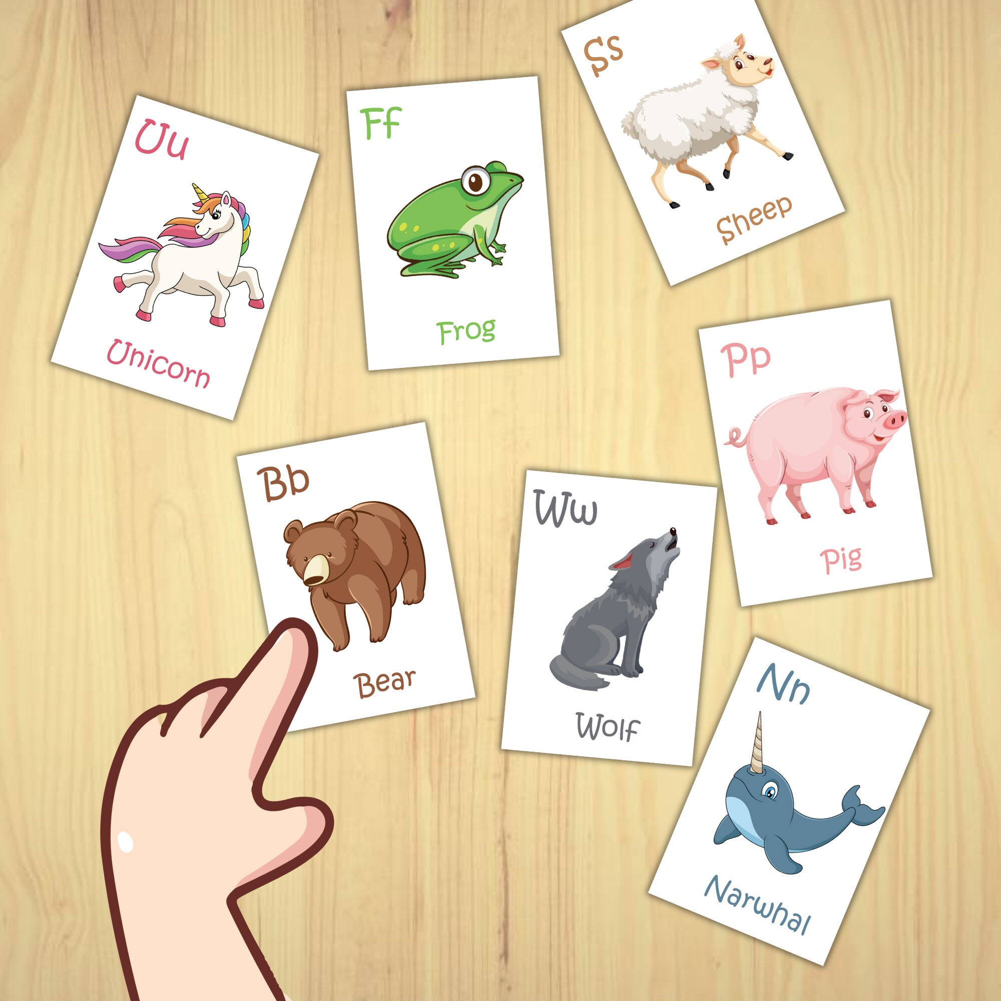 Animal and Alphabet Flashcards | Preschool Printables | Kindergarten ...
