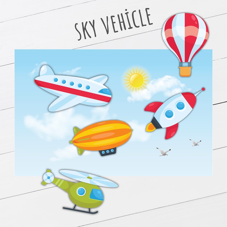Transport Vehicles Matching Worksheet | Air Land Sea Activity ...