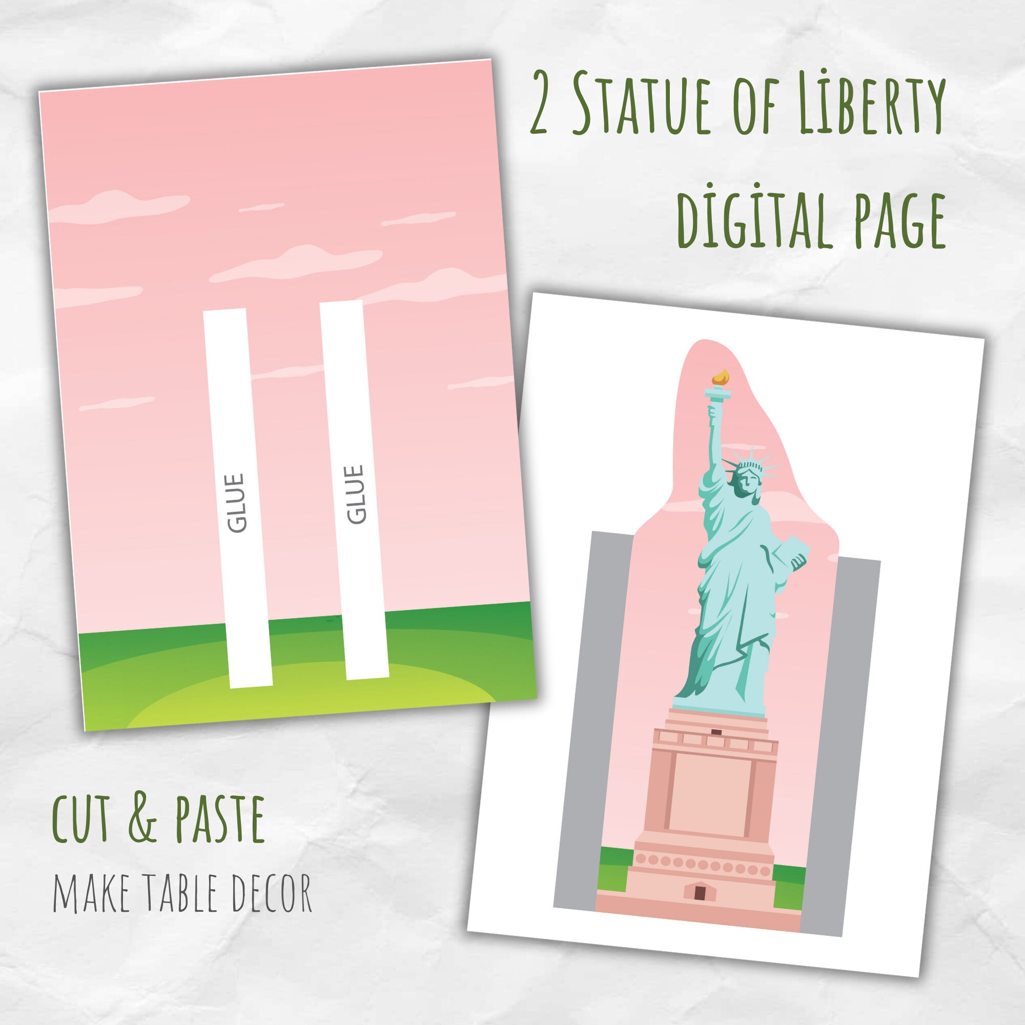 2D Statue of Liberty Coloring Pages | New York Home Decor | Printable ...