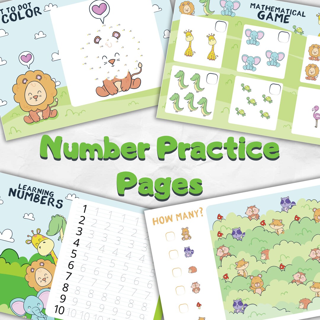 Number Practice Games | Counting Activity | Numbers Worksheet Book | 1 ...