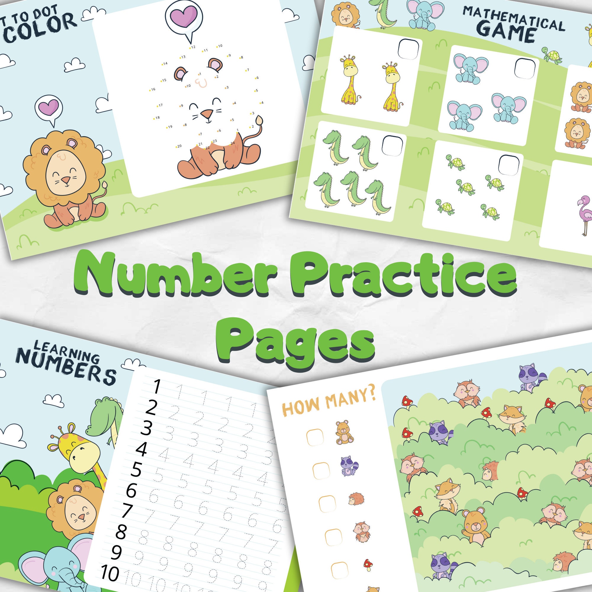 Number Practice Games | Counting Activity | Numbers Worksheet Book | 1 ...