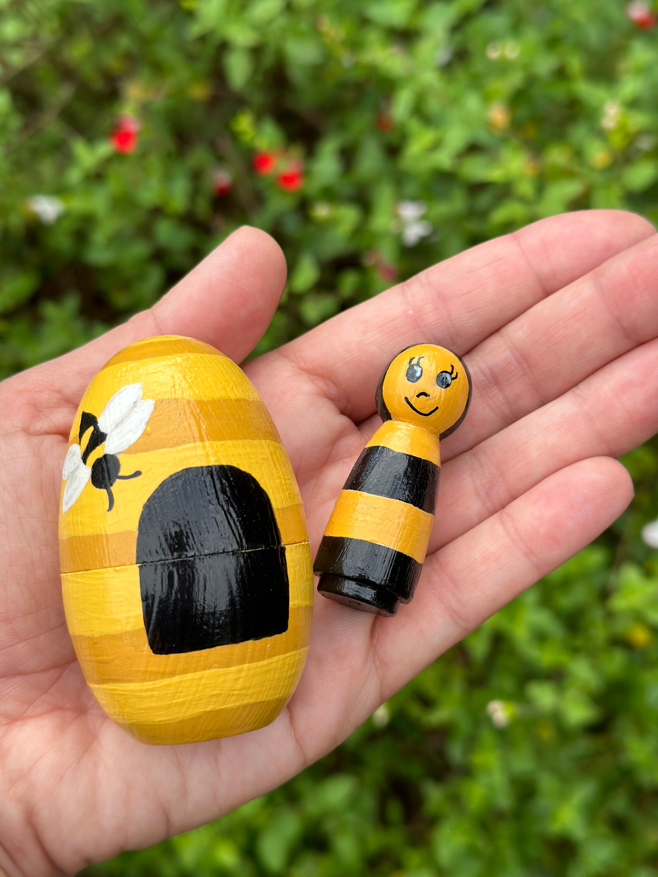 Honey Bee Peg Doll Set - Etsy