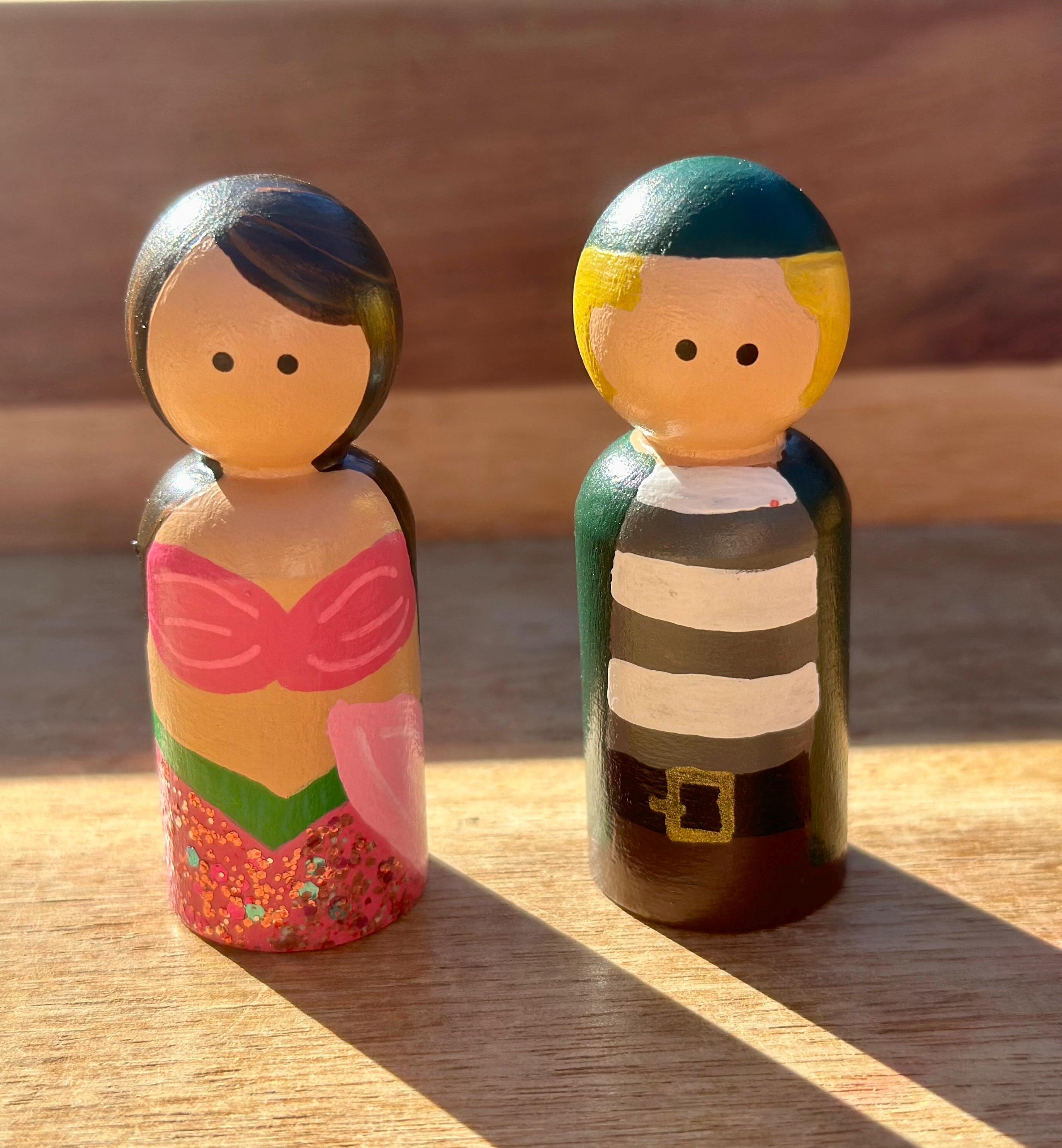 Pirate & Mermaid Peg Dolls - Etsy