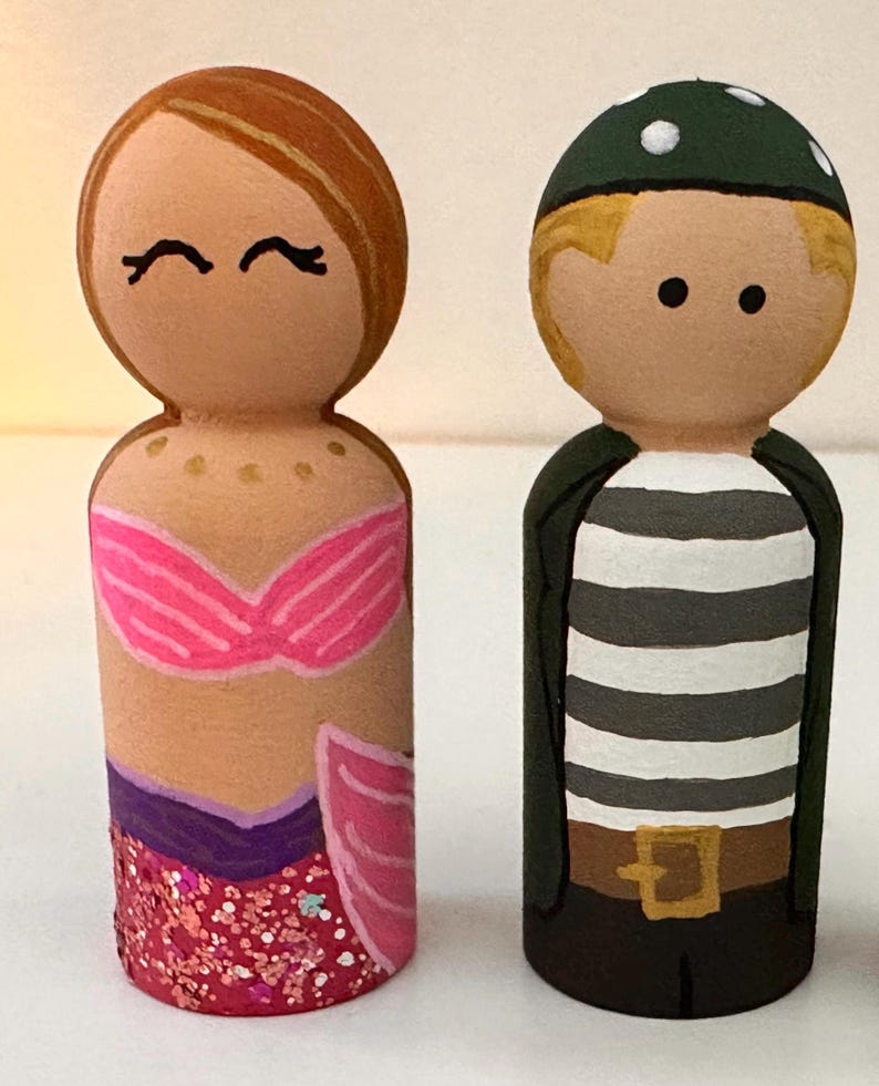Pirate & Mermaid Peg Dolls - Etsy