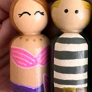 Pirate & Mermaid Peg Dolls - Etsy