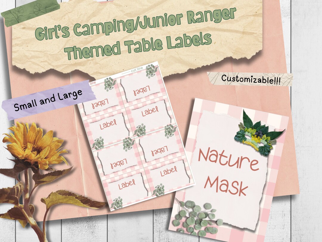 Girl’s Camping/jr. Ranger Birthday Tabel Labels - Etsy