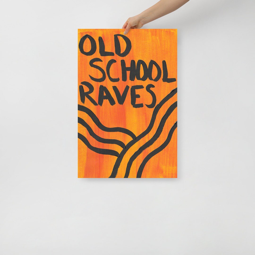 Old School Rave Vibes Maximalist Poster Fun Wall Art Contemporary ...