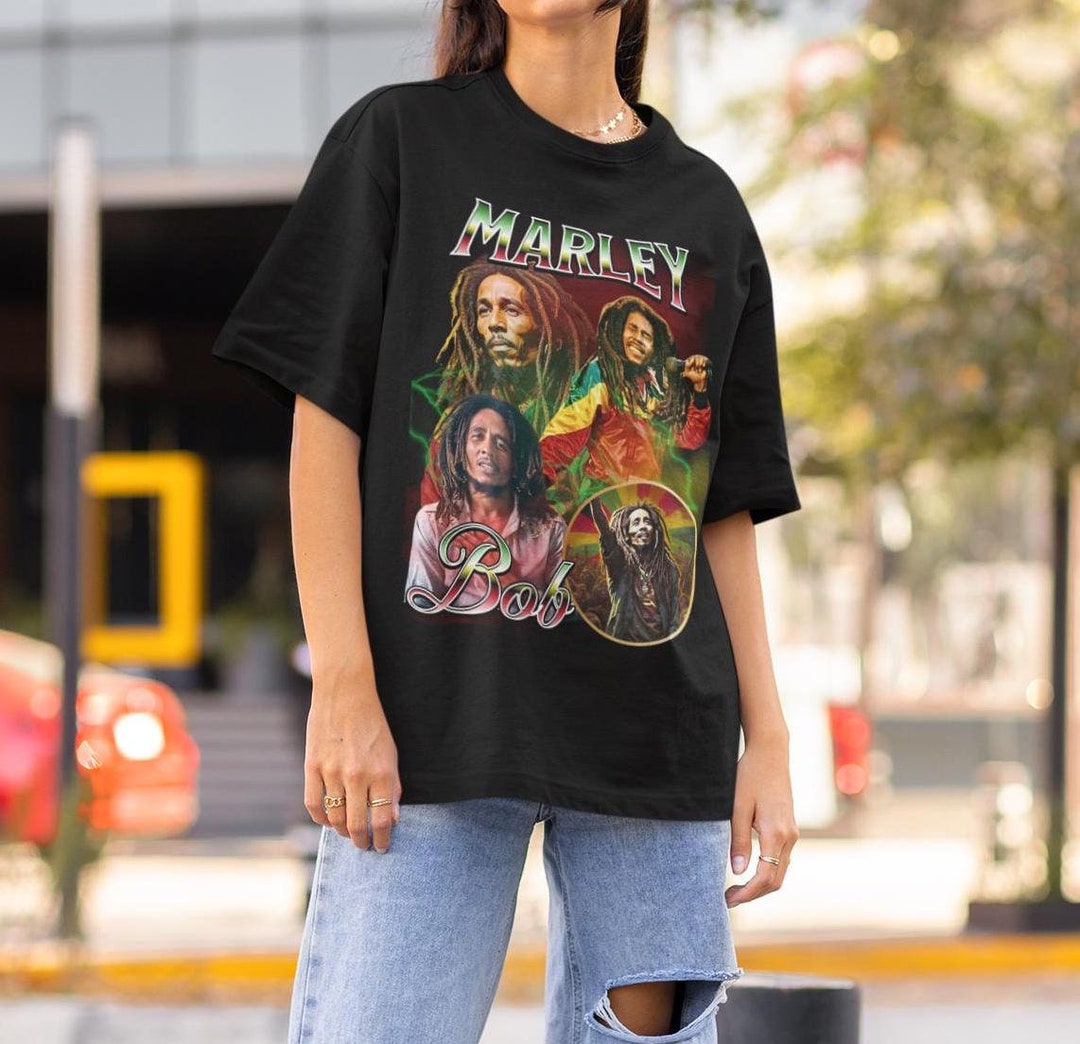 Bob Marley Shirt Reggae Vintage 90's Retro Style Jamaican Music T-shirt ...