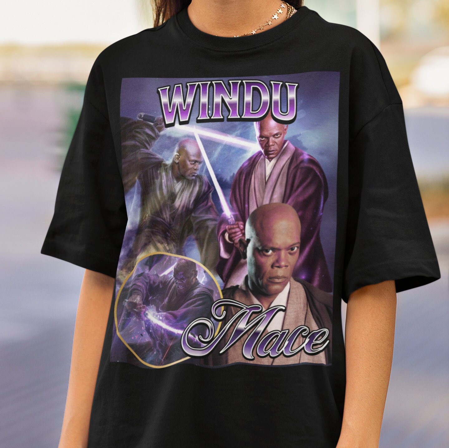 Mace Windu Retro Style Vintage Shirt Star Wars Fan Gift for Him Jedi 90 ...