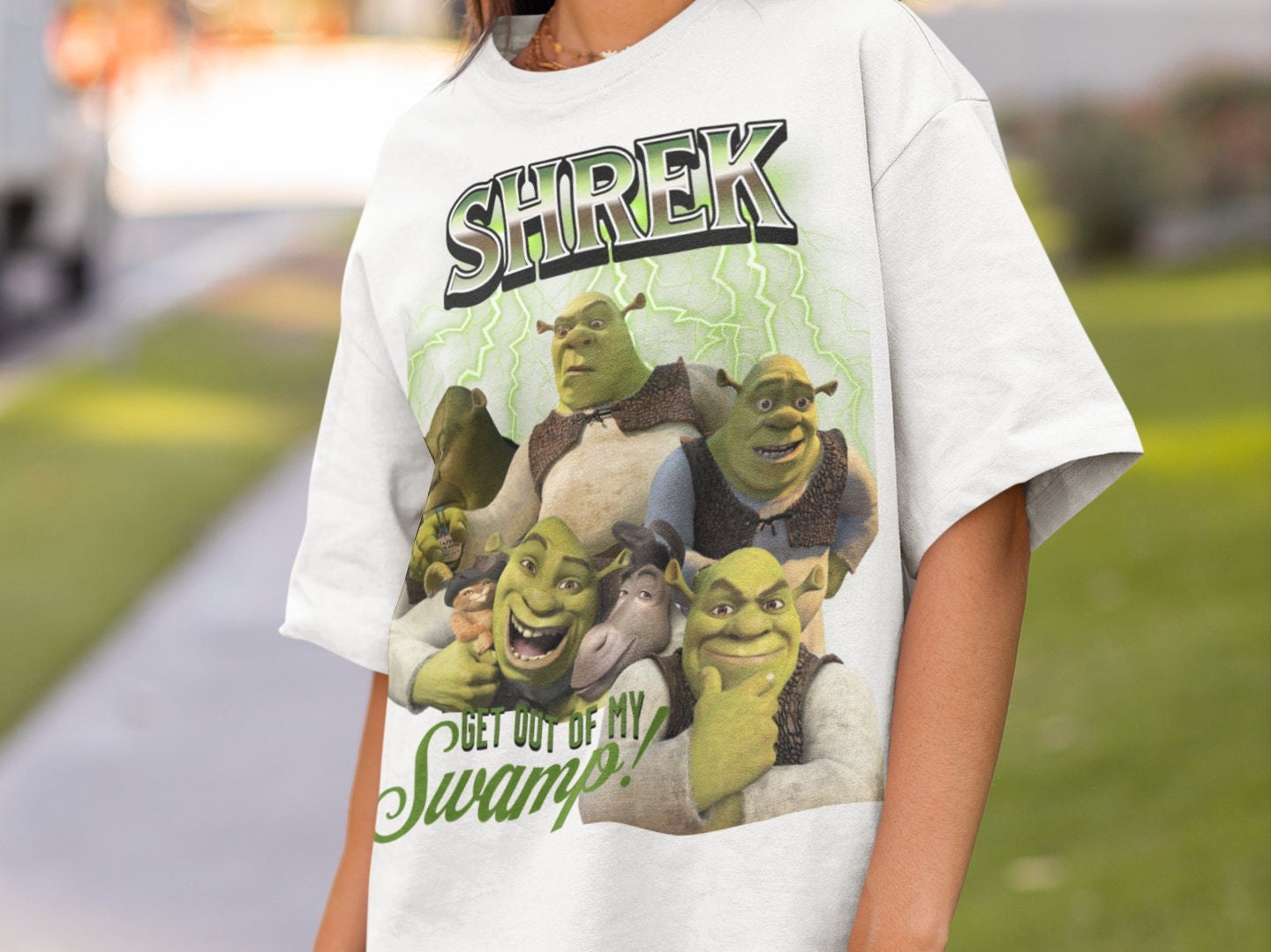 Shrek get Out of My Swamp Shrek Face Meme Shirt Funny Girls Shirt ...