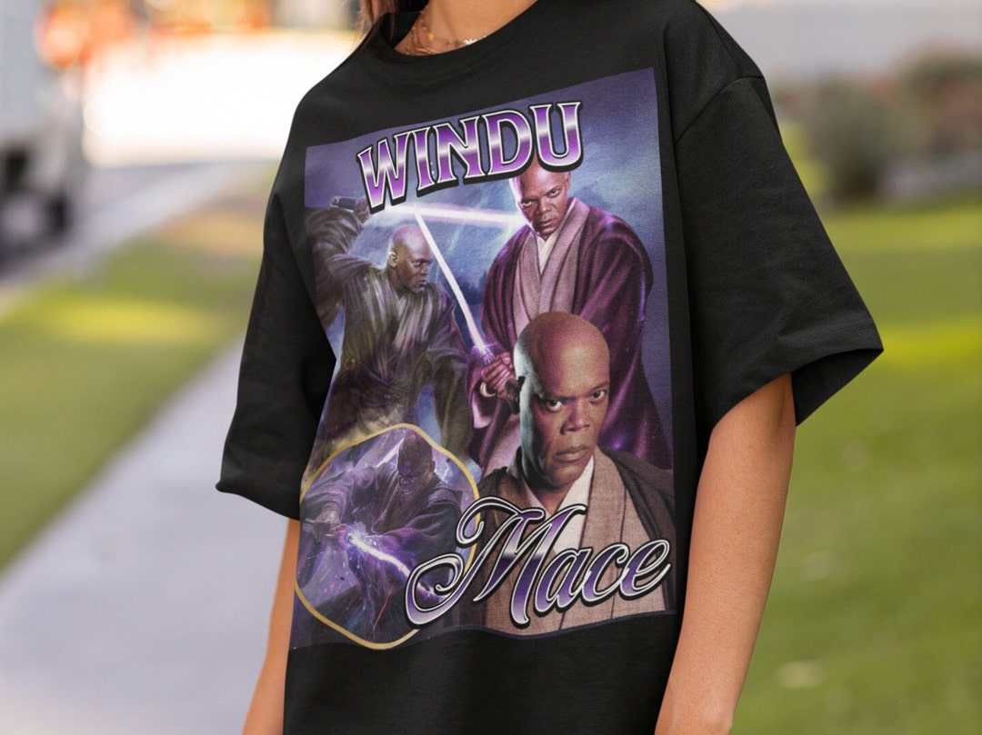 Mace Windu Retro Style Vintage Shirt Star Wars Fan Gift for Him Jedi 90 ...