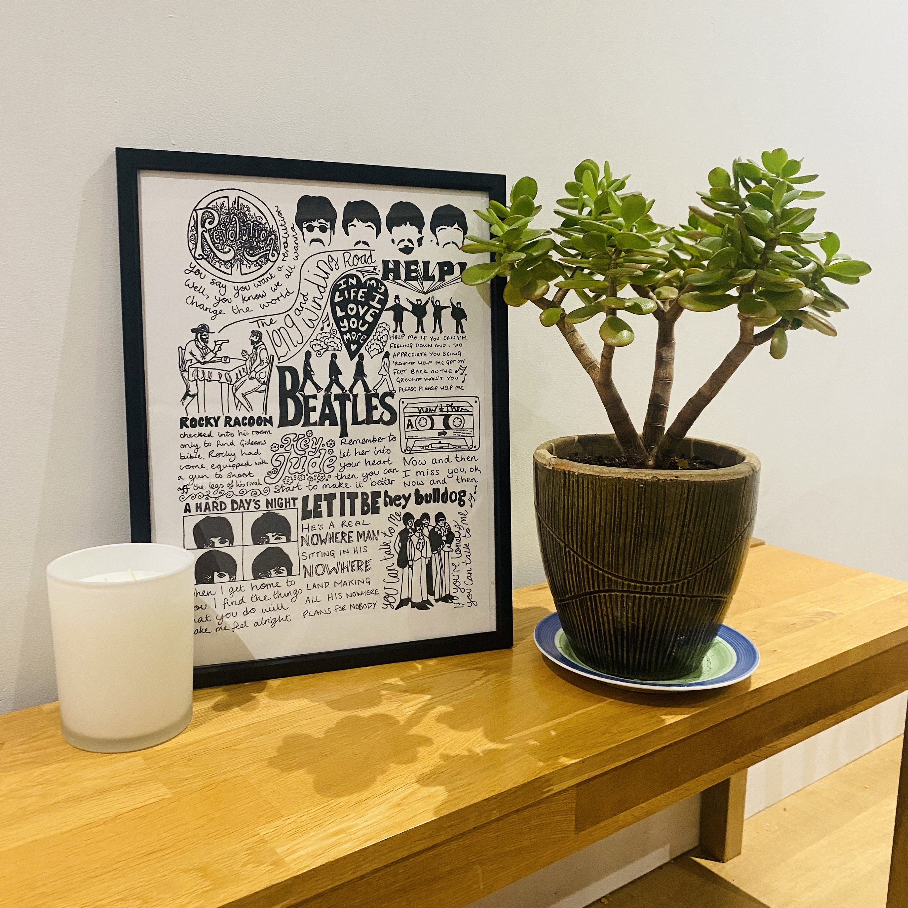 The Beatles Lyric Sketch Print | Doodle Fan Poster Art | Gift for Music ...