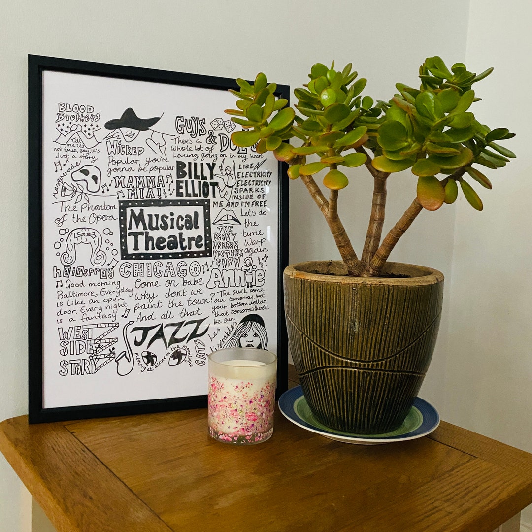 Musical Theatre Lyric Sketch Print | Doodle Fan Poster Art | Gift for ...