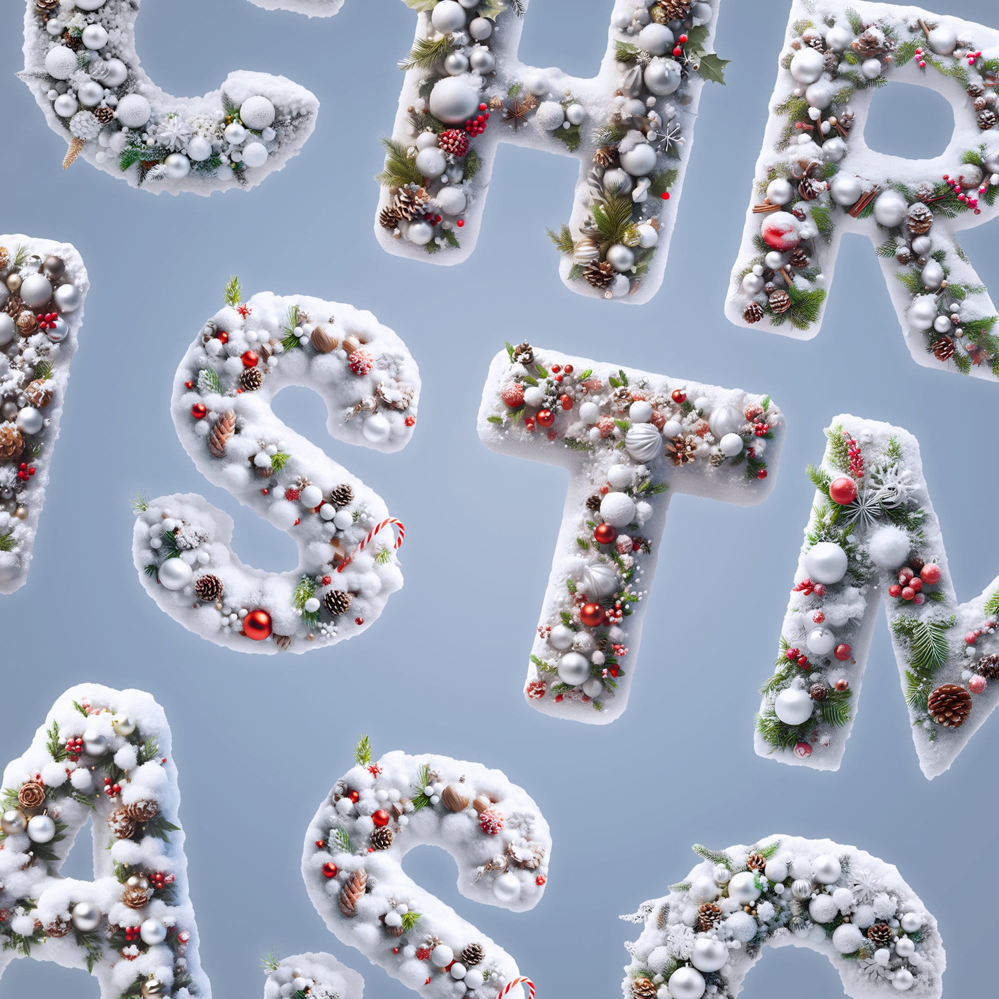 Christmas Letters Numbers PNG, Funny Alphabet, Ornaments, Christmas ...