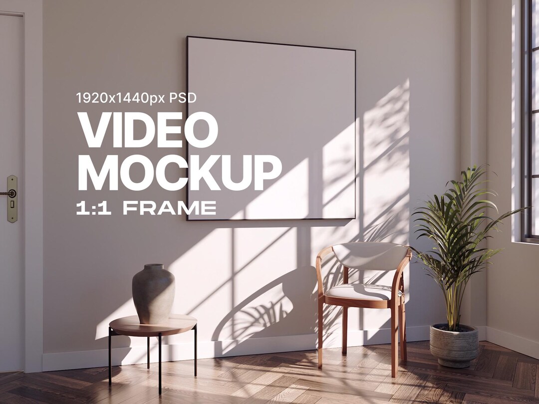 Animated Video Frame Mockup: Square Frame Mockup, 1x1 Size, Seamless ...
