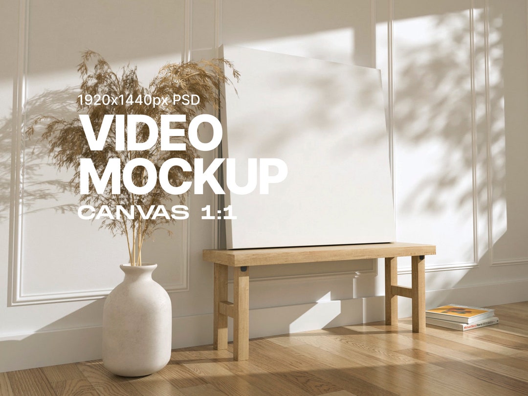 Animated Video Canvas Mockup: 1x1 Canvas Mockup, Seamless Loop ...