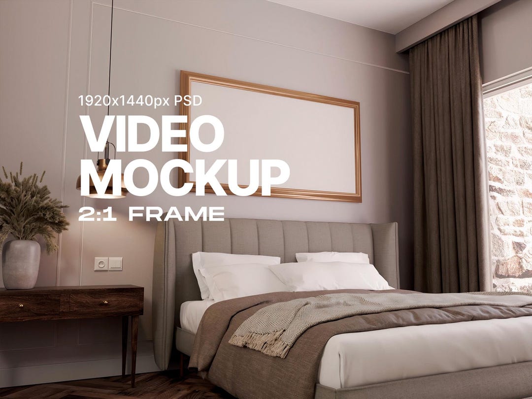Frame Video Mockup, 2x1 Frame, Seamless Loop, Animated Mockup ...
