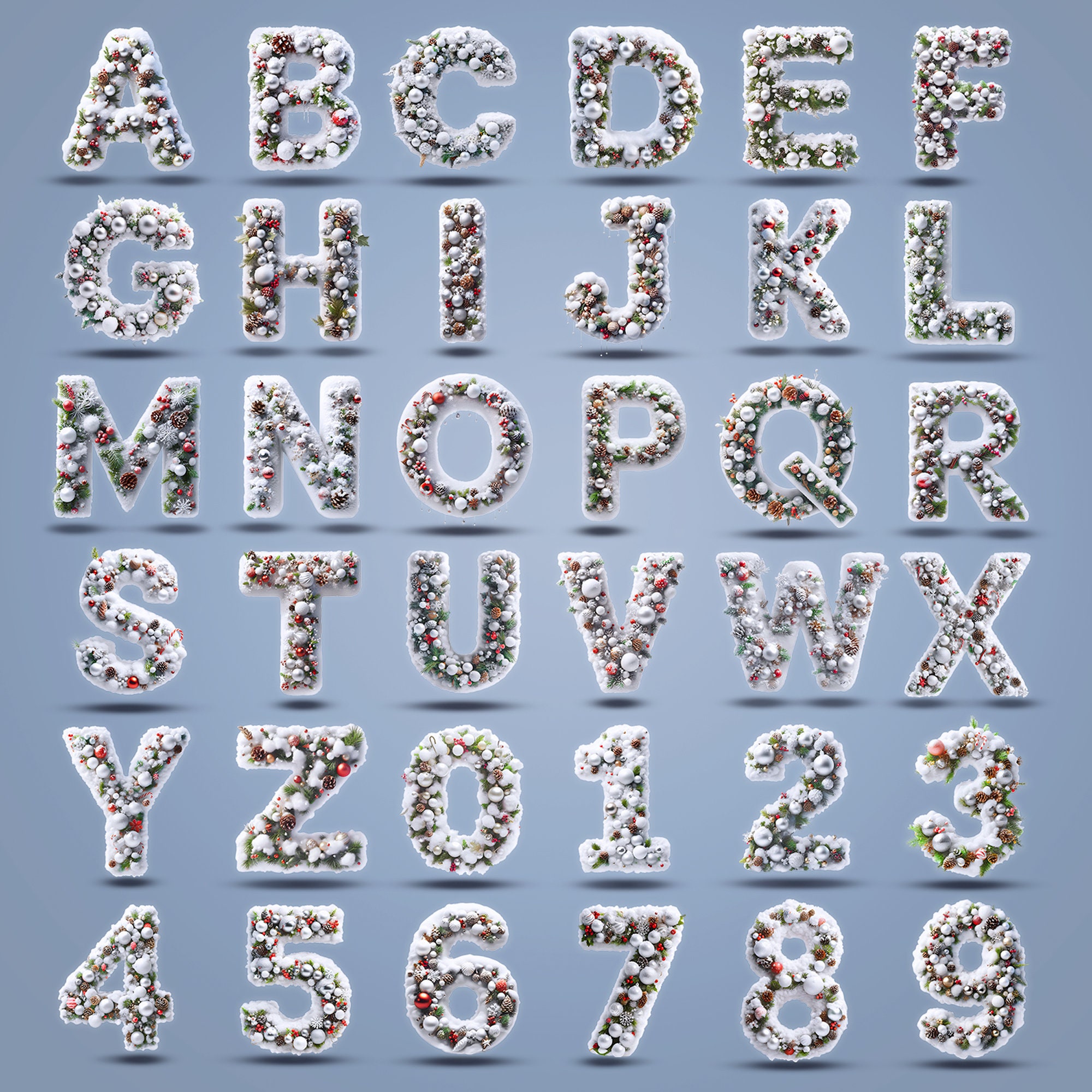 Christmas Letters Numbers PNG, Funny Alphabet, Ornaments, Christmas ...