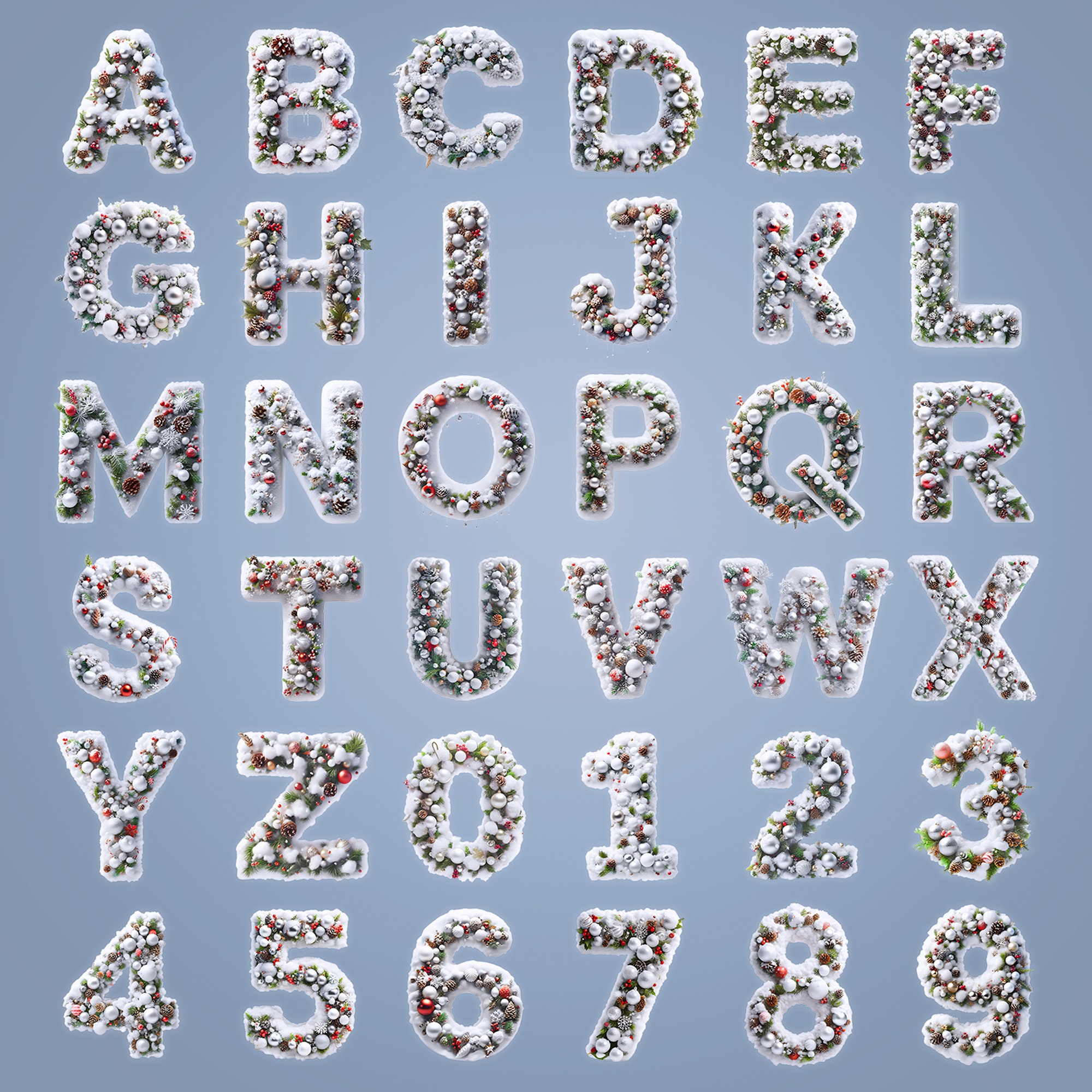 Christmas Letters Numbers PNG, Funny Alphabet, Ornaments, Christmas ...