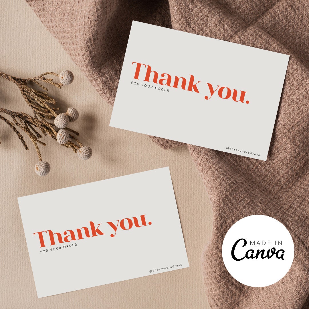 Editable Thank You Card Templates Canva Instant Download - Etsy