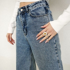 Real Daisy Ring – Dried Flower Ring in Resin – Sterling Silver 925 ...