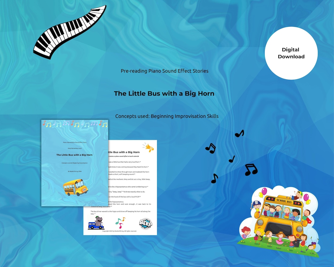 The Little Bus With a Big Horn Piano Pre-reading Improvisation Sound ...