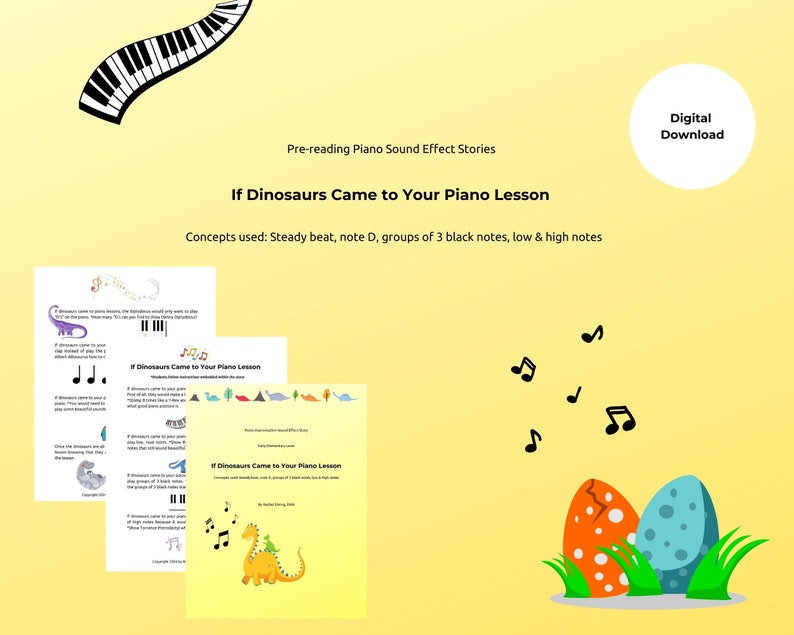 If Dinosaurs Came to Your Piano Lesson (pre-reading Piano Sound Effect ...