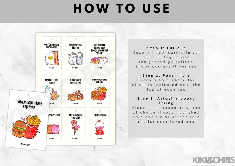 Editable Printable Valentines Day Cute Food Gift Tag Set, Valentine ...